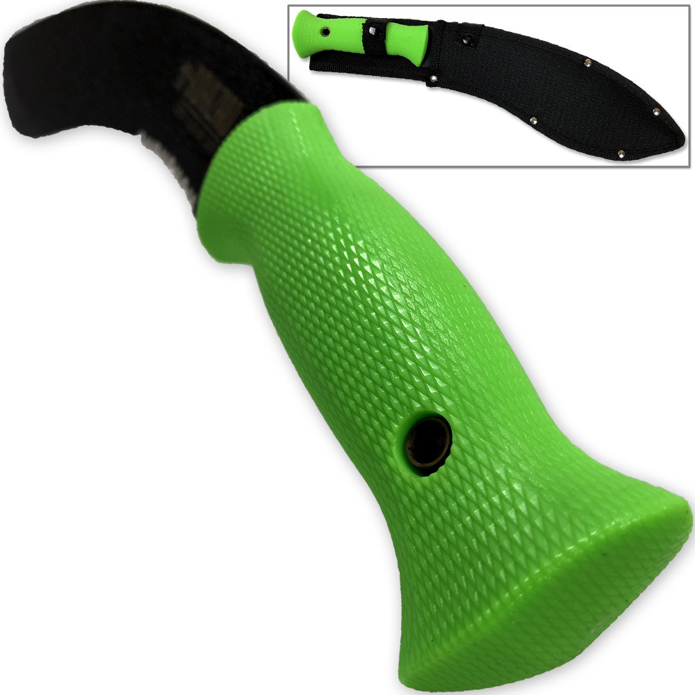 Wartech Zombie Killer Jungle Kukri Machete Knife Full Tang Hi-Vis Green ...