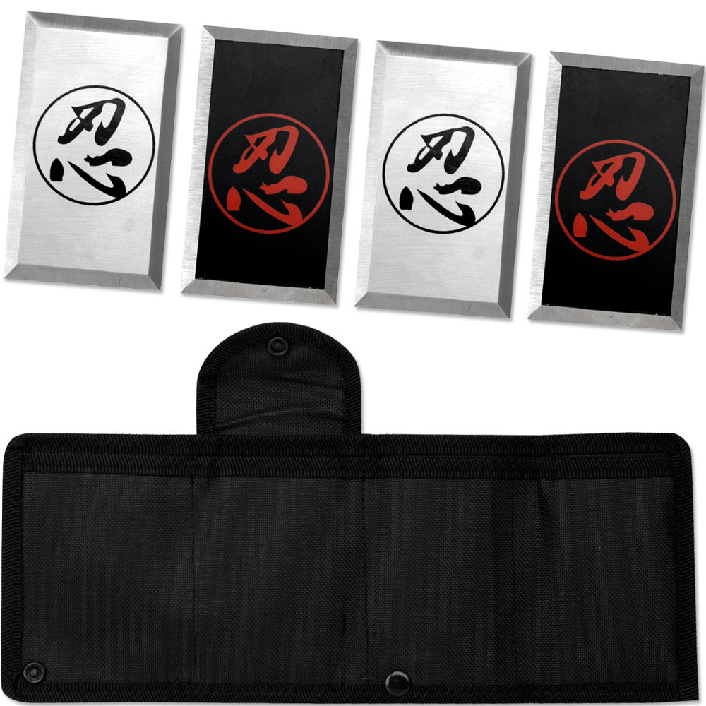 Feng Shui Steel Throwing Cards Martial Arts Set 4pcs Japanese Shinobi ...