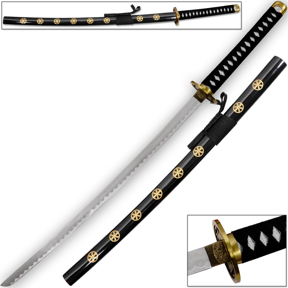 Frostbite Katana Japanese Tosho Sword Black & Gold Supreme Finish ...