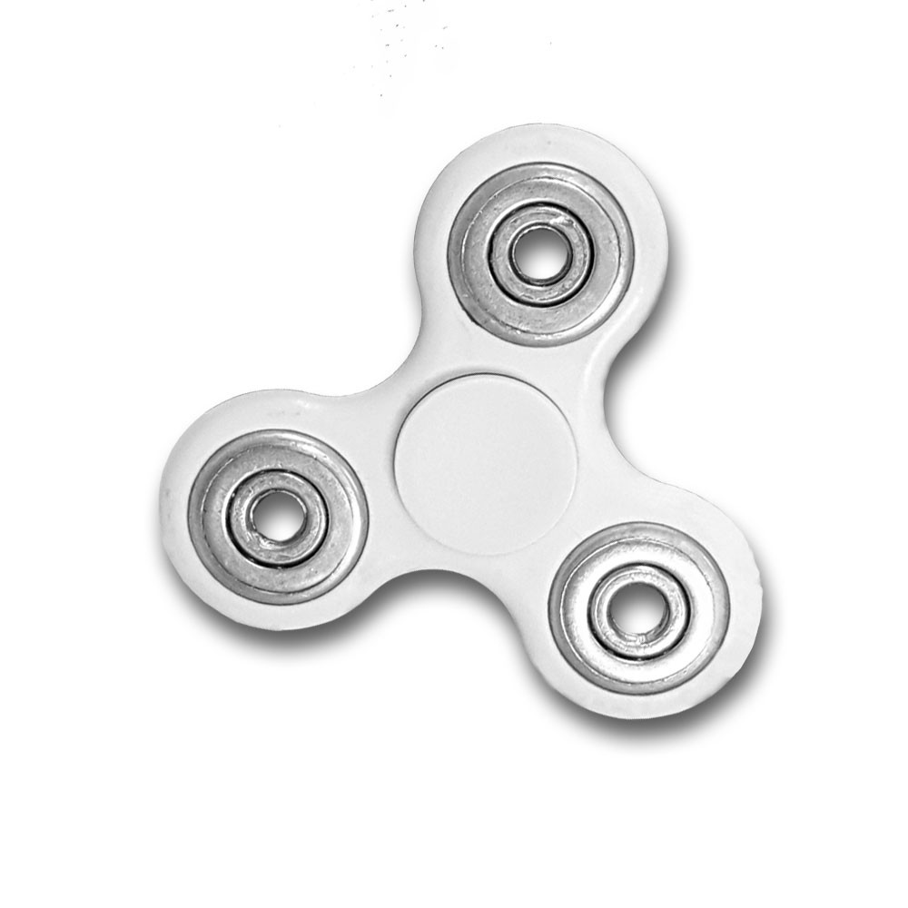 Fidget Tri-Spinner White EDC All-Metal Weighted Bearing ADHD Focus ...
