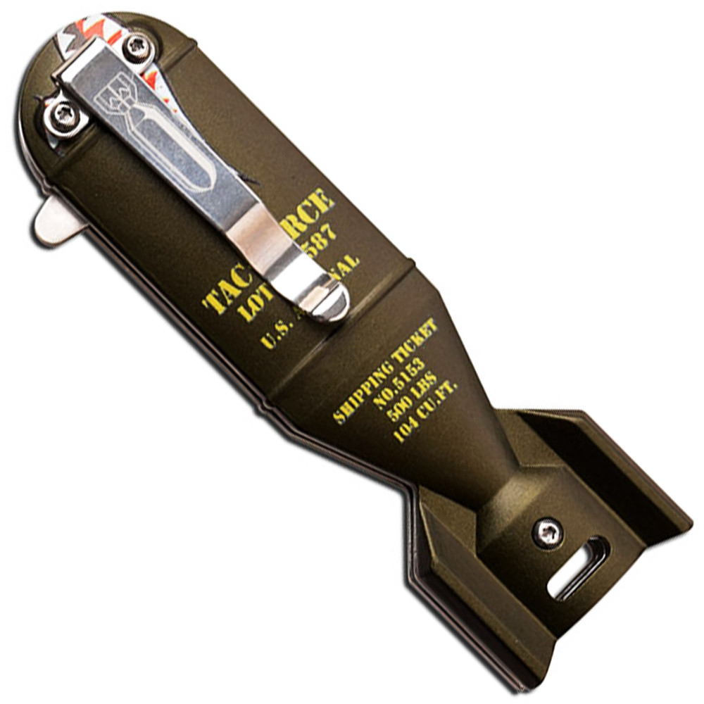 Spring Assisted Hand Bomb Style Knife WORK Army Green - Edge Import