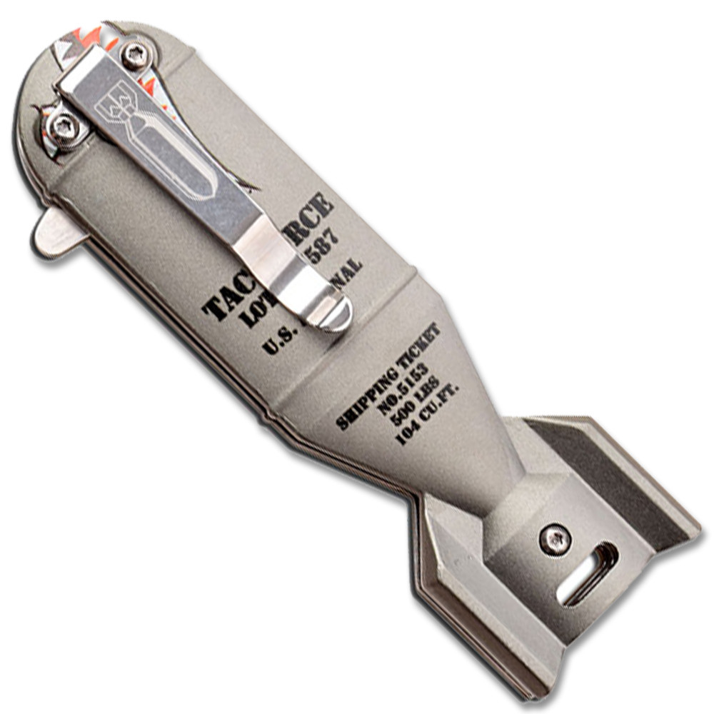 Spring Assisted Hand Bomb Style Knife WORK Grey - Edge Import