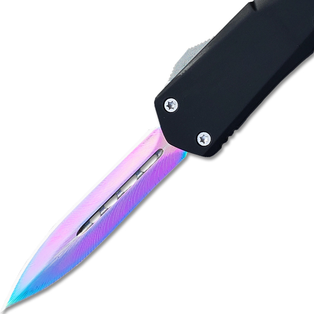 Full Size Dagger Point OTF Knife Assisted Open Tactical Titanium Blade ...