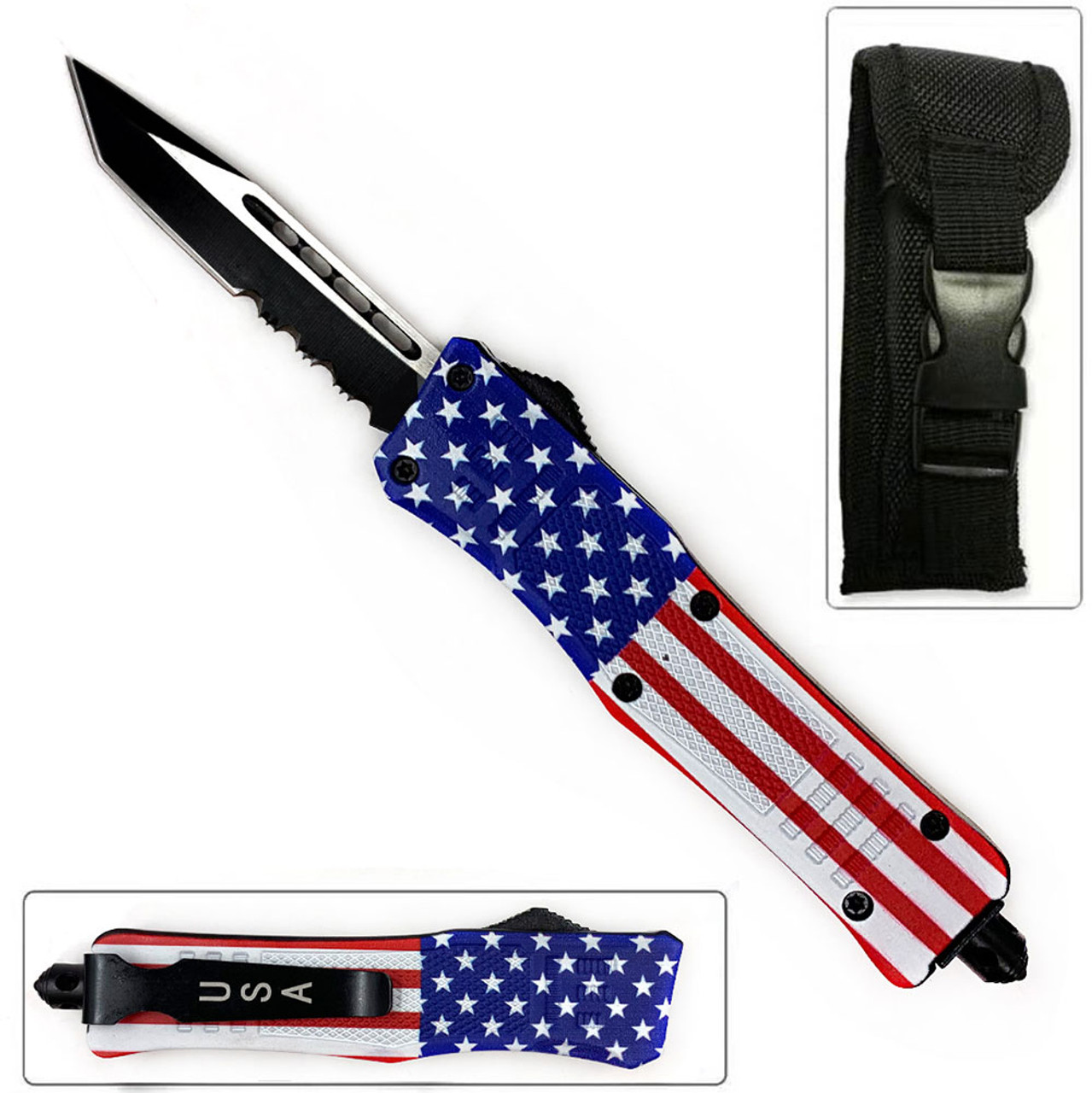 American Flag Swift OTF Knife Tanto Blade Serrated Edge Edge Import american-flag-swift-otf-knife-tanto-blade-serrated-edge-edge-import