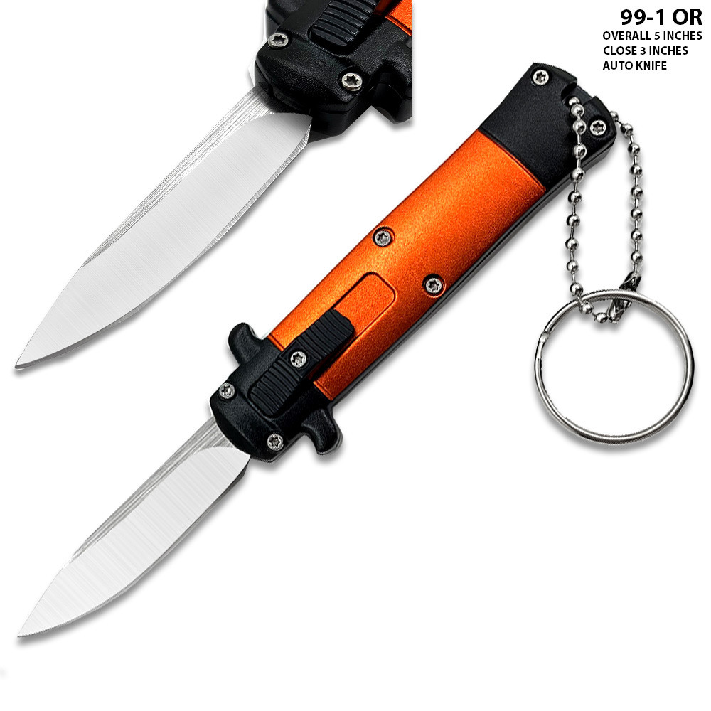 Mini Orange Key Chain OTF Knife - Edge Import