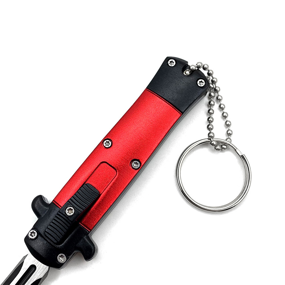 Mini Red Key Chain OTF Knife Double Edge Blade - Edge Import