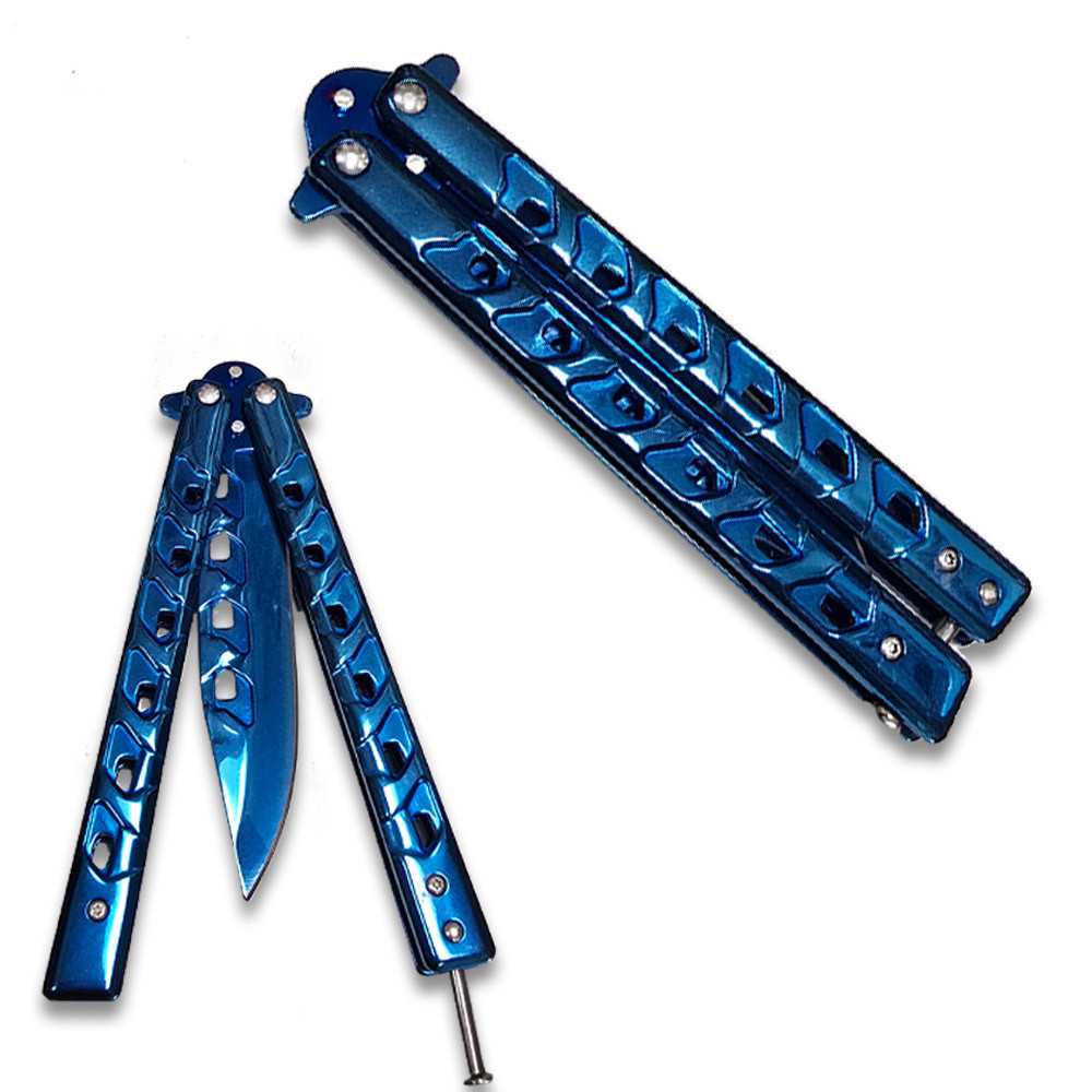 Drop Point Sharp Edge Butterfly Blue Blade Ltd. Edition - Edge Import