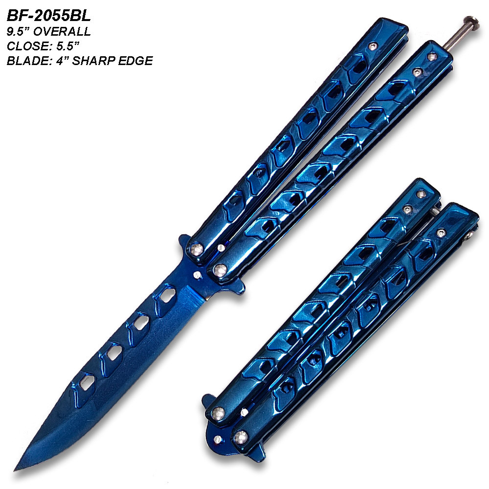 Drop Point Sharp Edge Butterfly Blue Blade Ltd. Edition - Edge Import