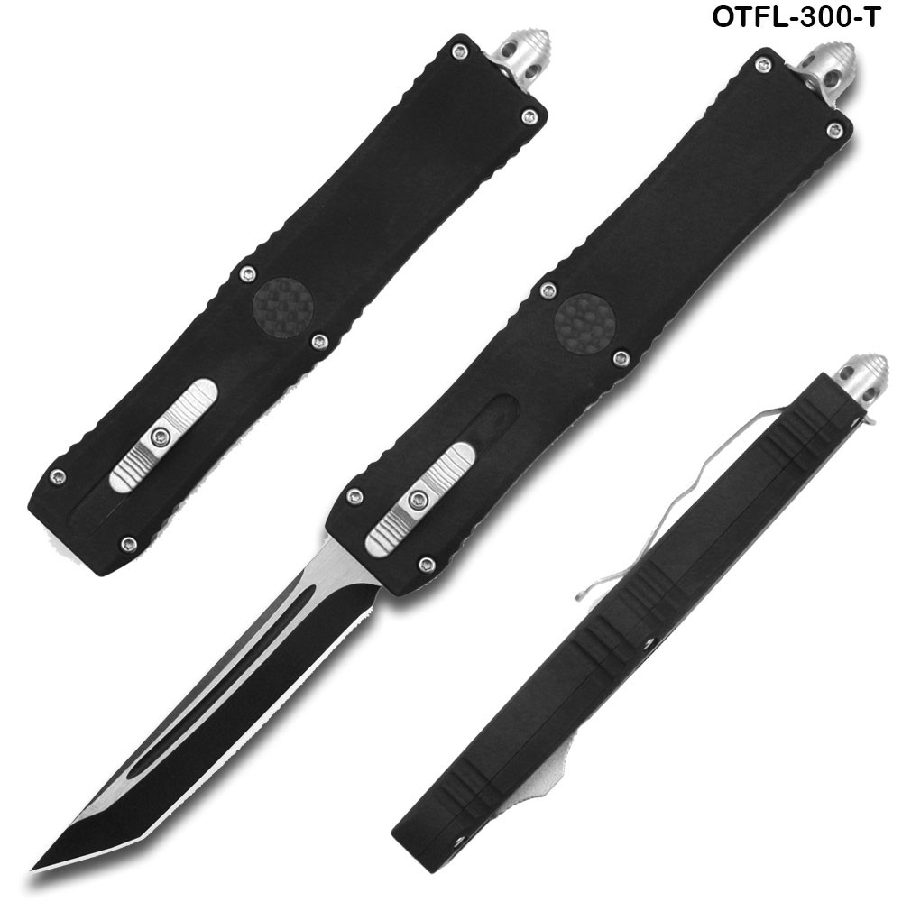 Templar Slim OTF Knife Out The Front Tactical Tanto Blade Edge Black ...