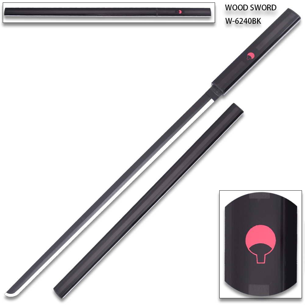 Sasuke Kusanagi Grass Cutter Black Wood Ninja Sword Katana Cosplay ...