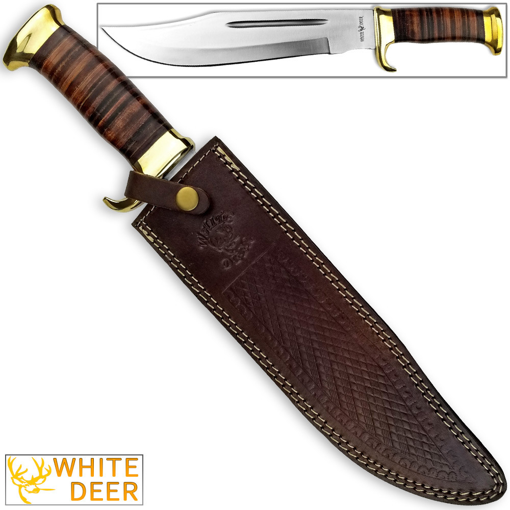 WHITE DEER MAGNUM Outback American Bowie Knife High Carbon Stainless ...