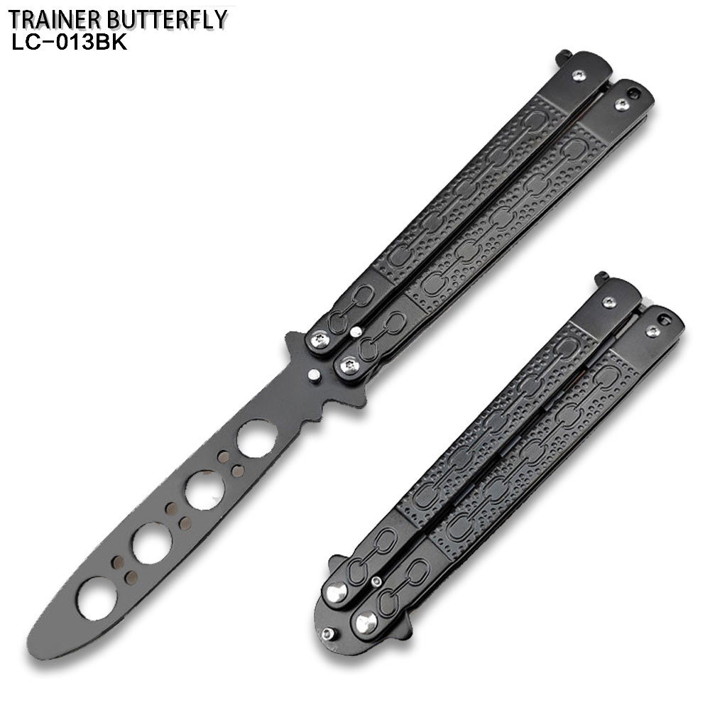 Balisong Butterfly Knife Black Chain-Link Handle Trainer for Martial ...
