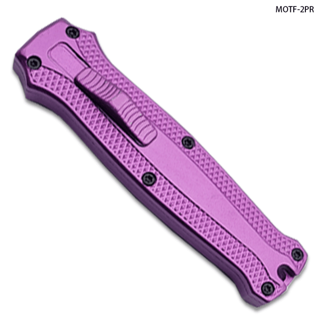 Legends Micro OTF Stiletto Blade Knife purple Out The Front Limited ...