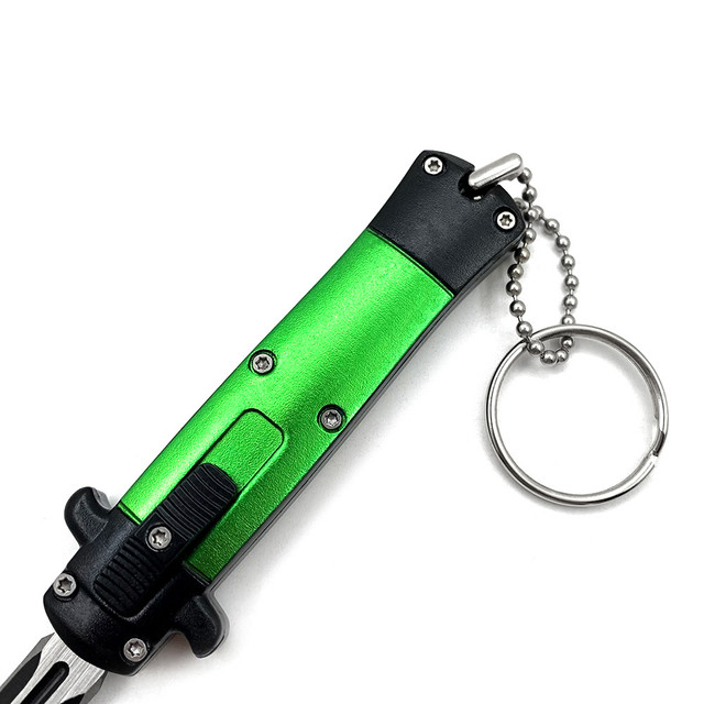 Mini Green Key Chain OTF Knife Double Edge Blade - Edge Import