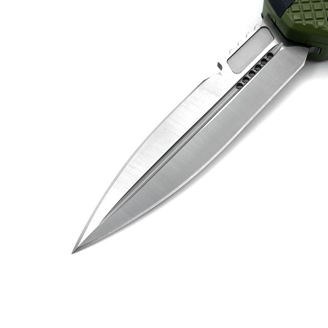 Double Edge Black & Green 2 Tone Handle OTF Knife - Edge Import