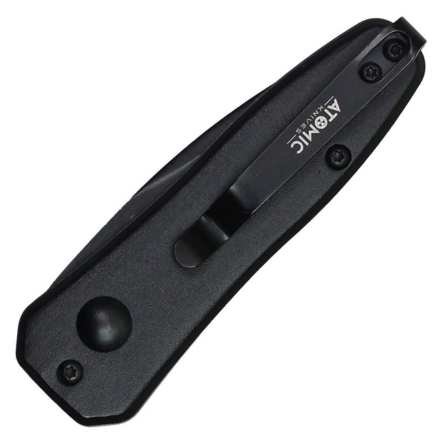 Black Push Button Legal Auto Knife (Black) - Edge Import