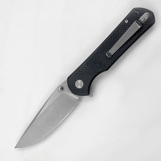 G-10 Ball Bearing opening Folding Knife Black Handle - Edge Import