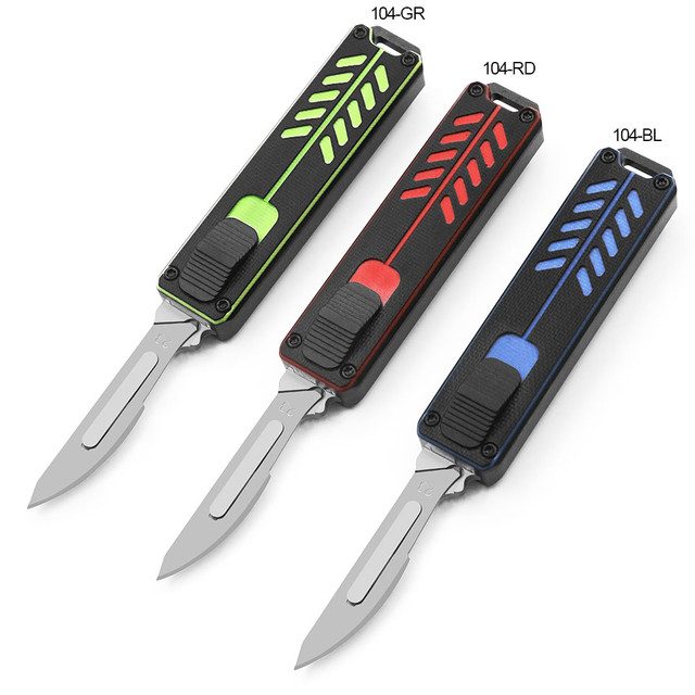 Compact Tactical OTF Precision Glassy Scalpel Cutter Knife Blue Handle ...