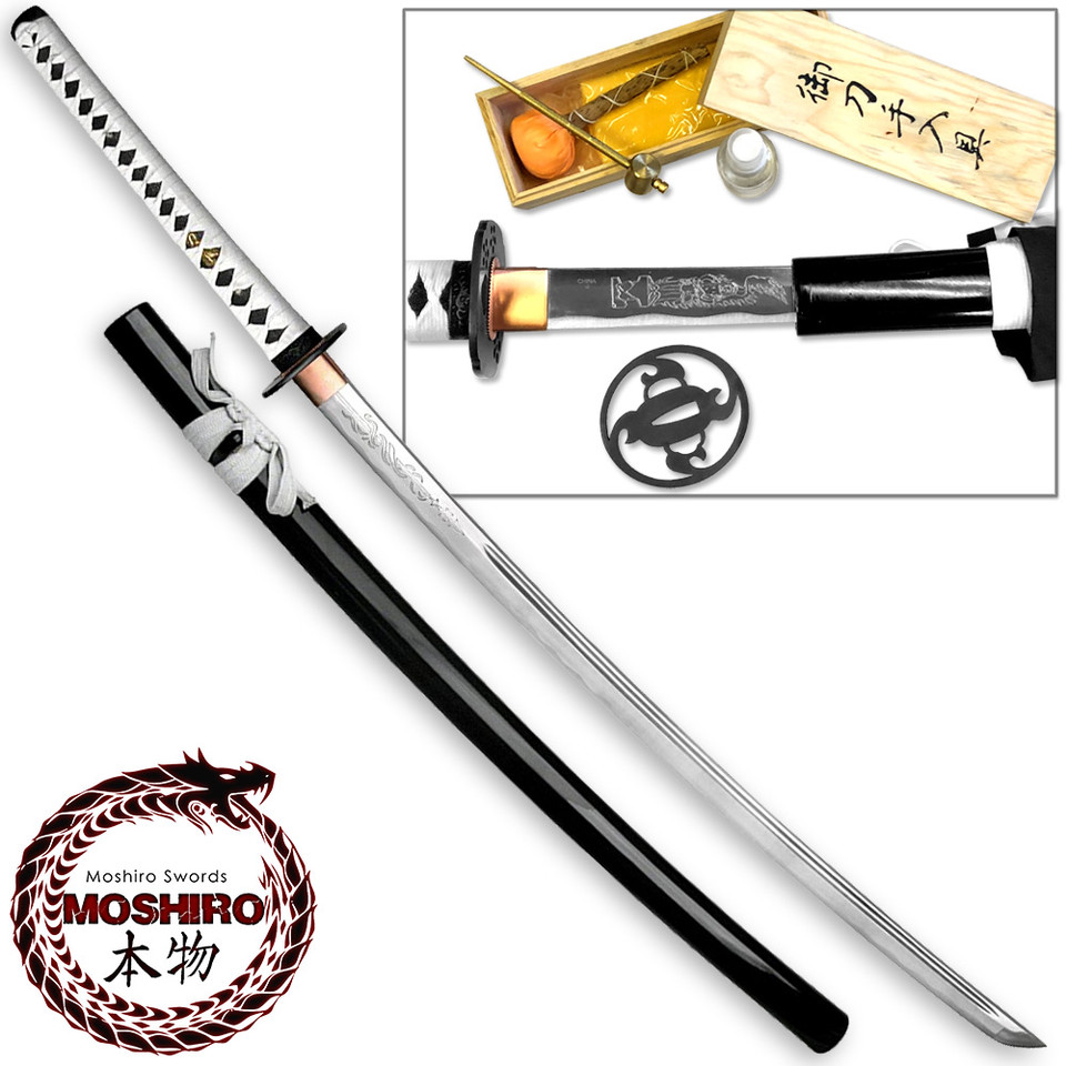 MOSHIRO Shadow Warrior Handmade Katana Sword - White Edition Battle ...