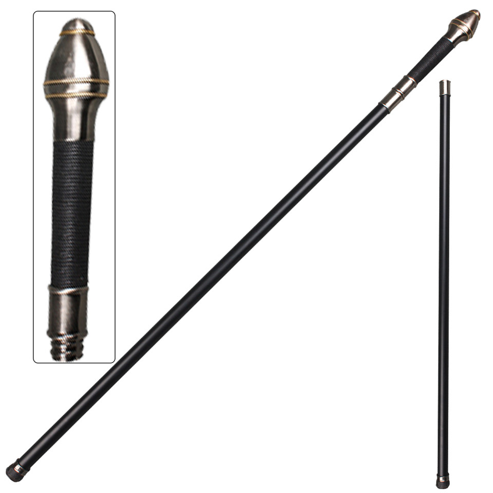 Medieval Walking Cane Staff Steel Shaft Stick Personal - Edge Import