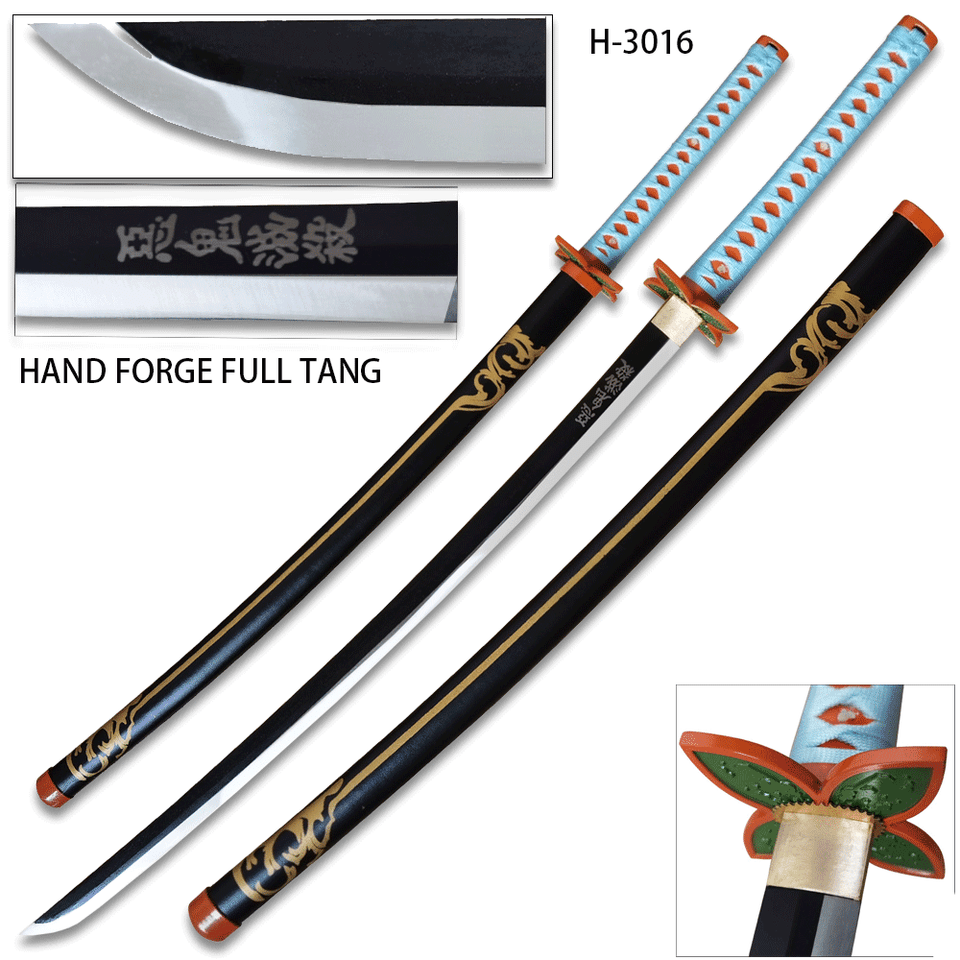 DEMON SLAYER - Blazing S. Fantasy Handmade Samurai Sword Replica Demon ...
