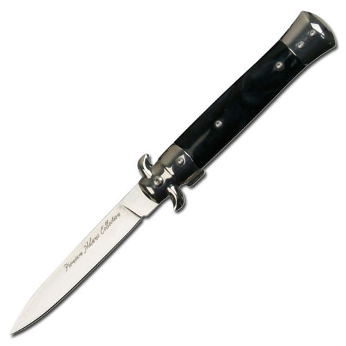 Premium Milano Collection Stiletto Knife | Spring Assist Black Marble ...