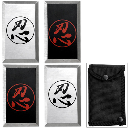 Feng Shui Steel Throwing Cards Martial Arts Set 4pcs Japanese Shinobi ...