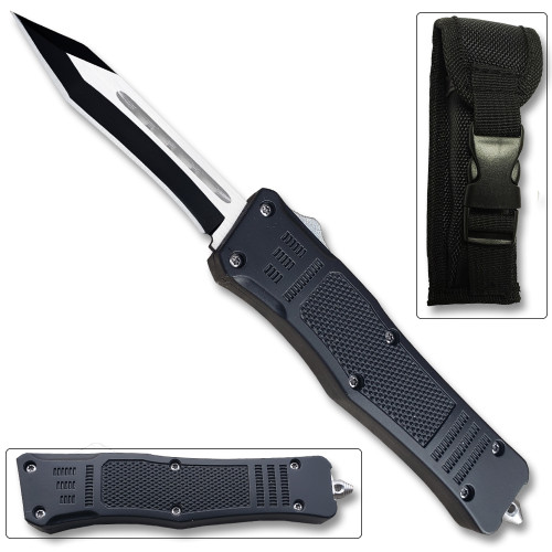 Unique OTF Tanto Legacy Edge OTF Knife Tanto Edged Blade Black - Edge ...