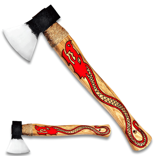 WHITE DEER Hand Forged Red Dragon Axe With Custom Carbon Steel Head ...