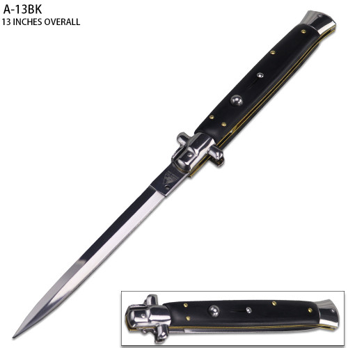Big Boy Black Italian Switchblade Automatic Knife, 13 inches - Edge Import