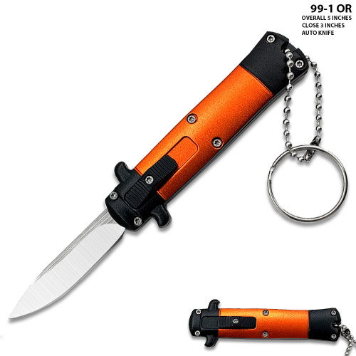 Mini Orange Key Chain OTF Knife - Edge Import
