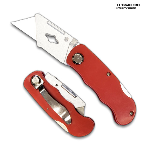 Folding Utility Knife Red Handle - Edge Import