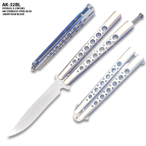Drop point Sharp Edge Butterfly Blue and Silver Blade Ltd. Edition ...