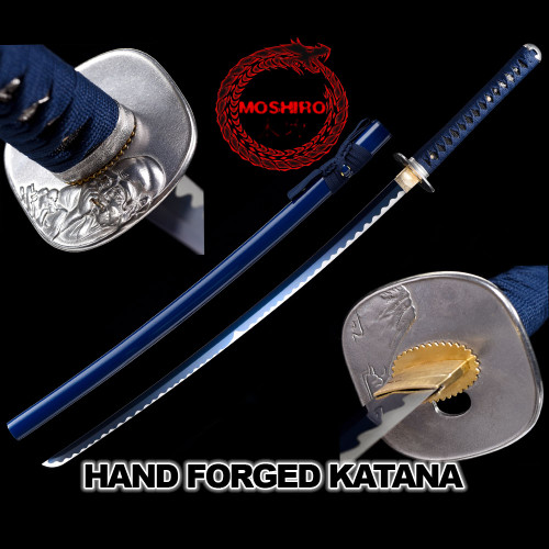 Hand Forged MOSHIRO 1045 High Carbon Steel Blue Glossy Scabbard - Edge ...