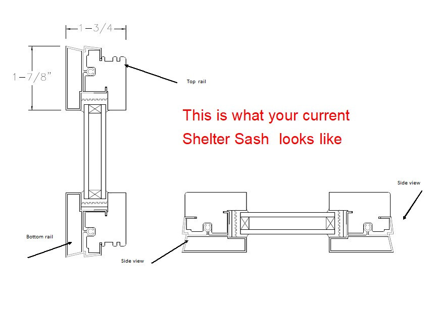 Shelter replacement sash with sash size listed below. Sash come prepped ...