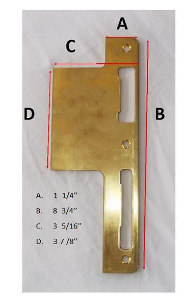 Extended strike plate for 3-point handle