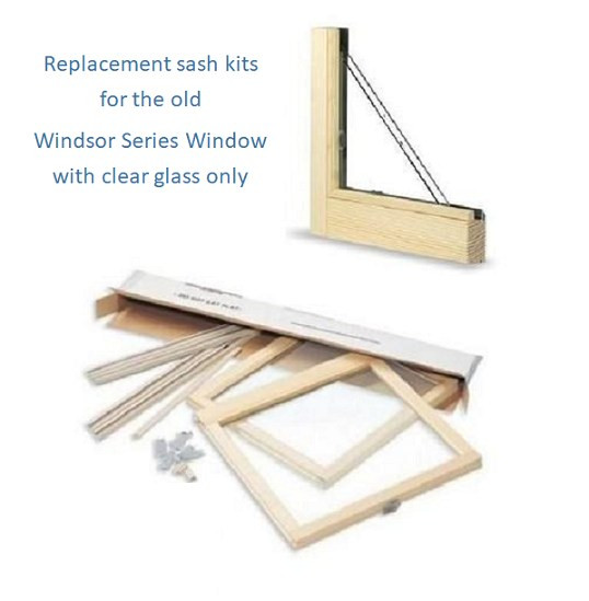 CLEAR GLASS ONLY Replacement double hung sash kit to fit "WINDSOR ...