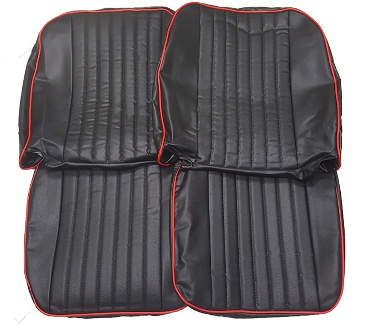 Seat Cover Kit Black Red Piping Vinyl MGB 73 to 80