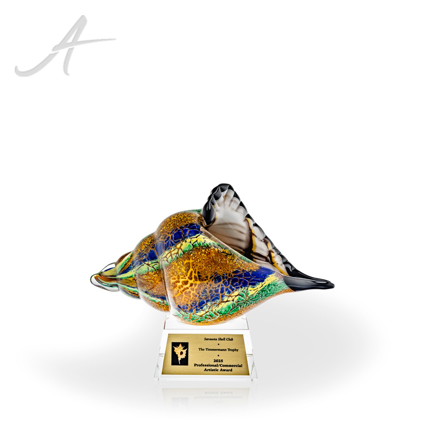 Multicolor Conch Shell Art Glass | Art Glass Awards | Awarding You