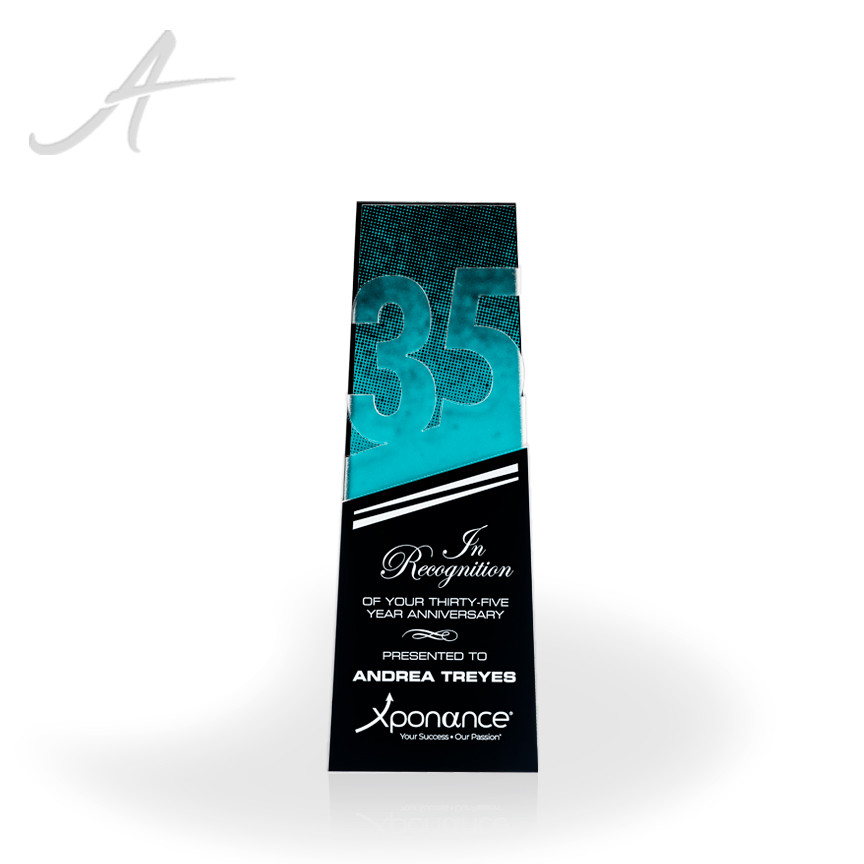 Desktop 35-Year Flow Acrylic Award | Acrylic Awards | Awarding You