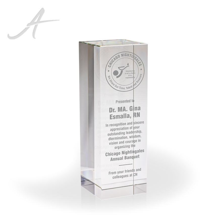 Winslow Crystal Column Award | Engraved Crystal Awards | Awarding You