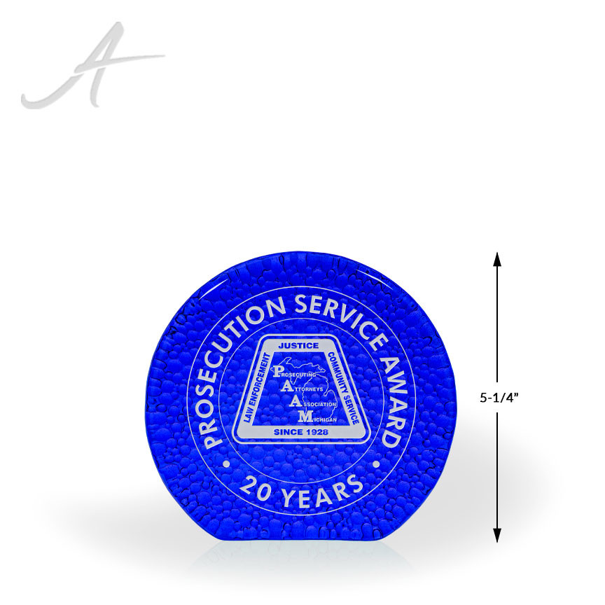 Sulu Cobalt Raindrop Recycled Glass Award | Engraved Glass Awards ...