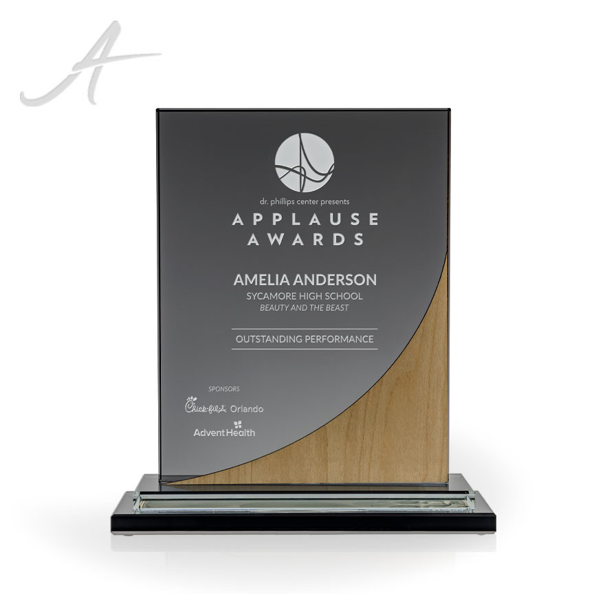 Slate Glass Award with Birch Accent | Engraved Glass Awards | Awarding You