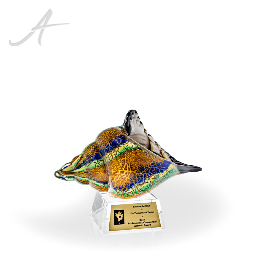 Multicolor Conch Shell Art Glass | Art Glass Awards | Awarding You