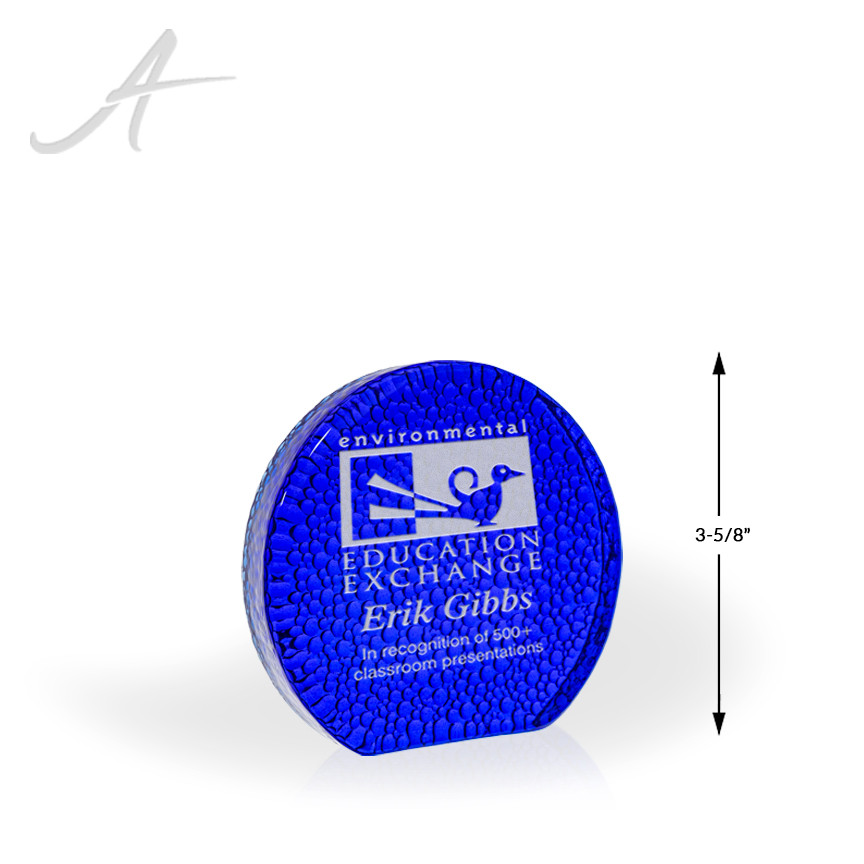 Sulu Cobalt Raindrop Recycled Glass Award | Engraved Glass Awards ...