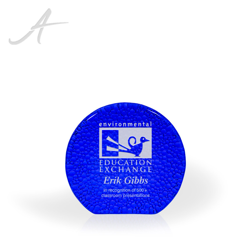 Sulu Cobalt Raindrop Recycled Glass Award | Engraved Glass Awards ...