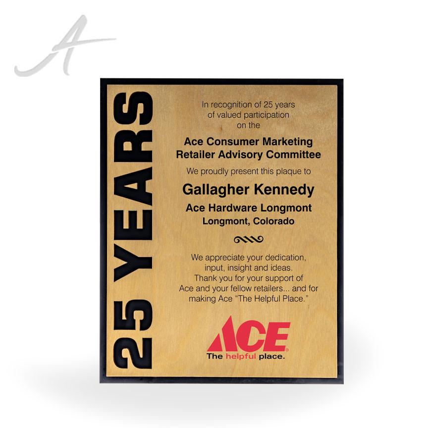 Decklin Year Award Plaque - UV print | Printed Award Plaques | Awarding You