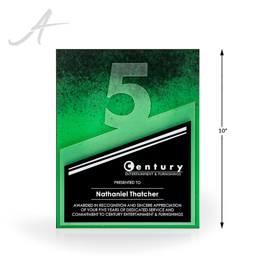 5 Year Flow Award Plaque - UV print | Printed Award Plaques | Awarding You
