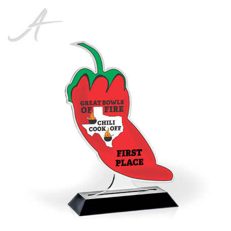 Chili Pepper Acrylic Award - UV Print - 8.75" Tall | Acrylic Awards ...