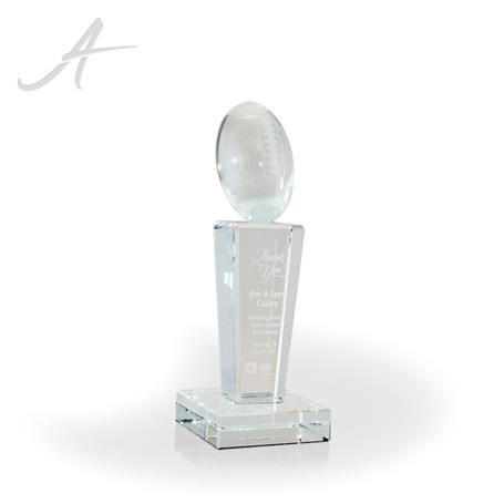 Crystal Football Trophy Award - 11" Tall | Personalized Trophies ...